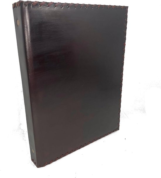 Dossier map A4 met 4 ringen van echt buffelleer, handgemaakt | bol