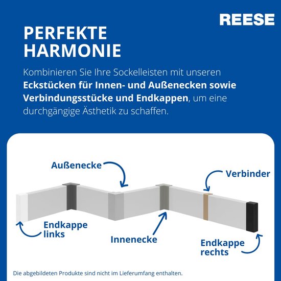 Witte MDF Plinten Weimar profiel - 40mm hoogte - 10 stuks - 230 cm ...
