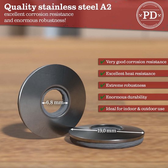 Rondellen met EPDM Rubber Afdichting RVS A2 - Voor Schroeven en ...
