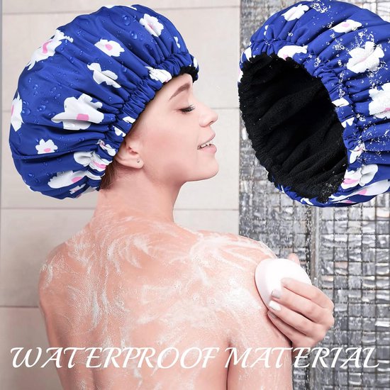 Grote Waterdichte Douchemuts met Badstof Voering voor Dames en Lang/Dik ...