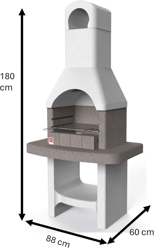 Steengrill Barbecue met Houtskoolrooster 45 cm - Eenvoudige Montage | bol