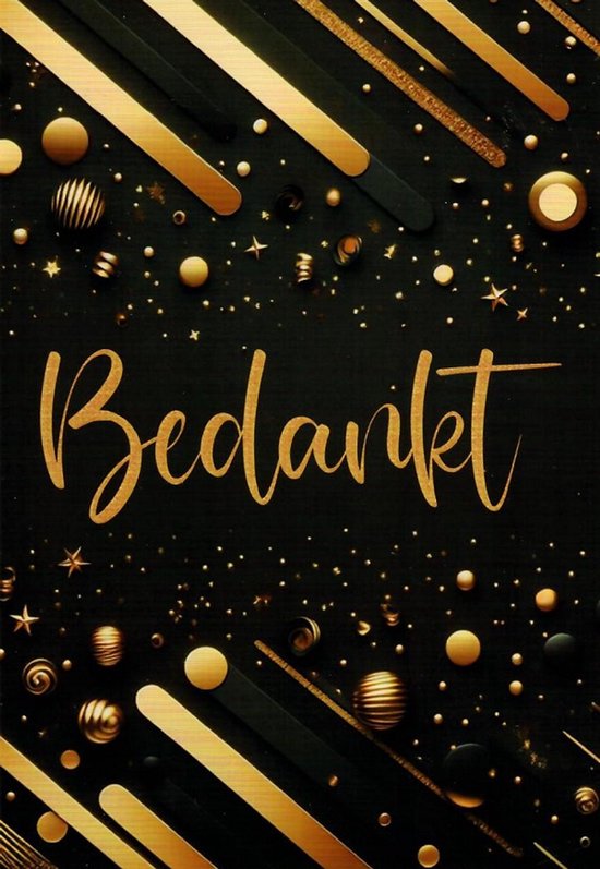 Bedankt voor alles! Een bijzondere kaart met een gouden versiering. Een ...