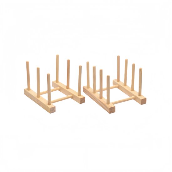 2 stuks - Houten keukenrek voor afwas - Afdruiprek - Rek voor kopjes en ...
