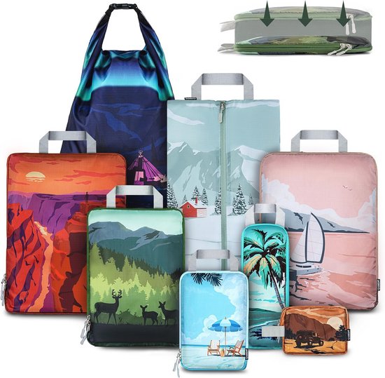 Reis essentials organizer - Eco-vriendelijk en compact bagage opslag ...