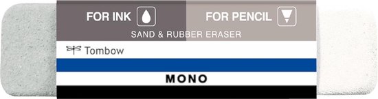 Tombow Mono Duo Gum - Uitgummen voor Potlood en Inkt - Wit/Grijs | bol