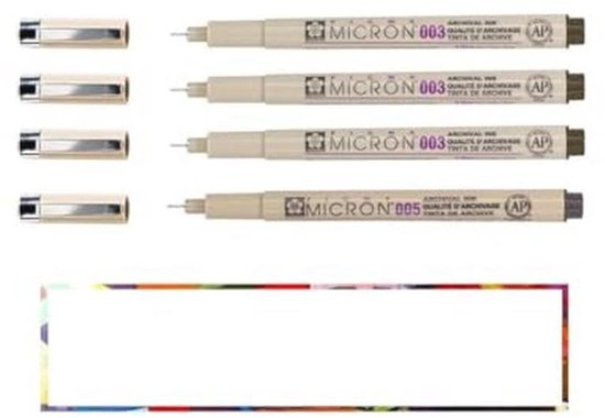 Pigment Fineliners Set 3 Stuks 003 - Sepia Inkt voor Kunstenaars | bol