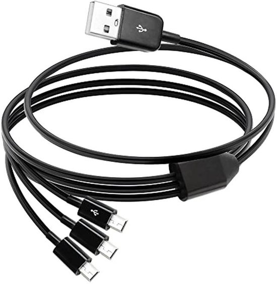 3-in-1 USB Splitter Kabel voor Mini USB Apparaten - 1M Zwart | bol
