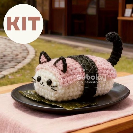 Kit de crochet DIY – Peluche Chat Sushi | Kit de crochet complet pour ...