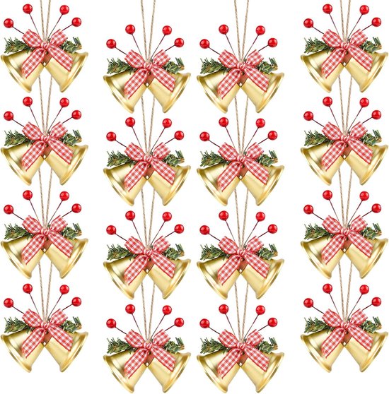 PULUZ - 12 Stuks Kerstbel Decoratie - Metallic Rode Kerstballen Met ...