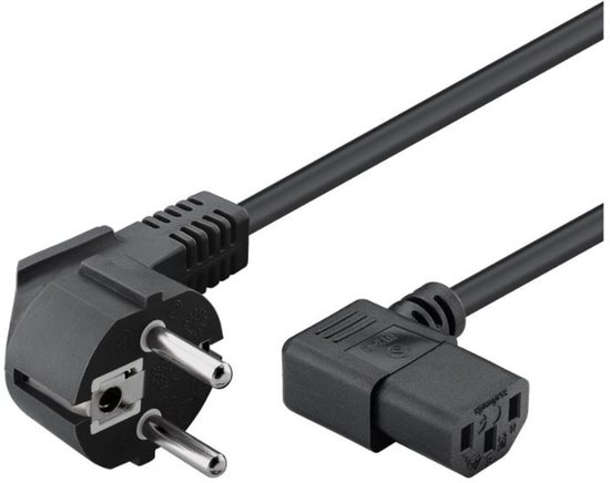 MicroConnect Stroomkabel CEE 7/7 Hoek - C15 3m Zwart | bol