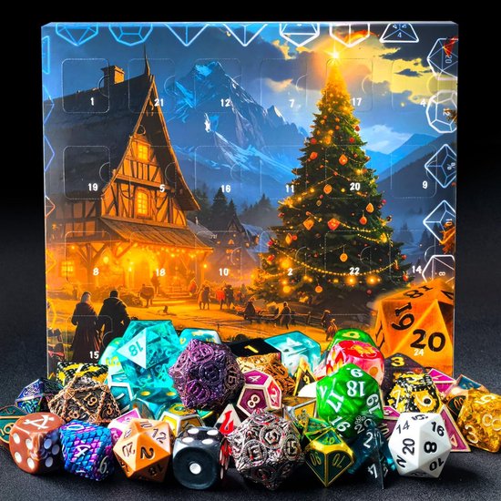 Advent Kalender Cadeauset met 24 Random Mysterieuze Dobbelstenen - 24 ...