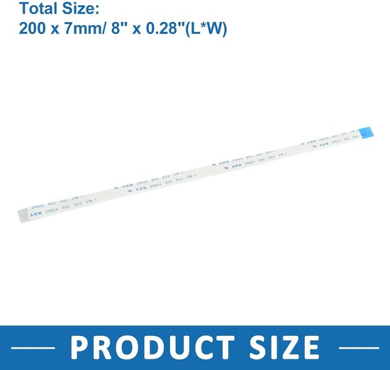 Flat cable B type 0.5mm step 12 pin AWM 20624 80C 60V FFC - flexibele ...