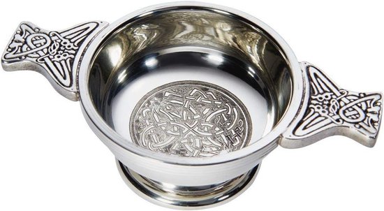 Kleine Keltische Cirkel Tinnen Quaich - Whisky Tasting Kom en ...