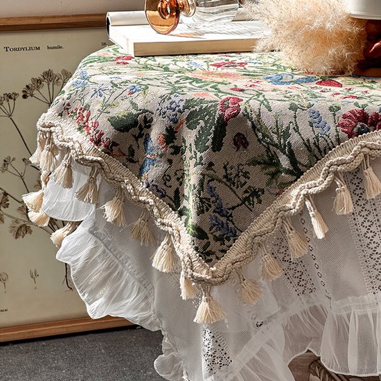 Nappe ronde Vintage jacquard, pour tables rondes et tables basses (140 ...