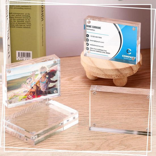 Set van 12 Acryl Naamkaart Houders - 2.5x3.5 Inch, Dubbelzijdig ...