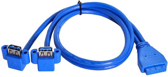 Haakse USB 3.0 A Vrouwelijk naar Moederbord 20-Pin Header Kabel 50cm | bol