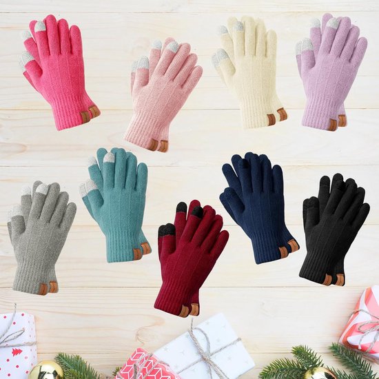 Warme Gebreide Winterhandschoenen voor Dames met Touchscreen ...