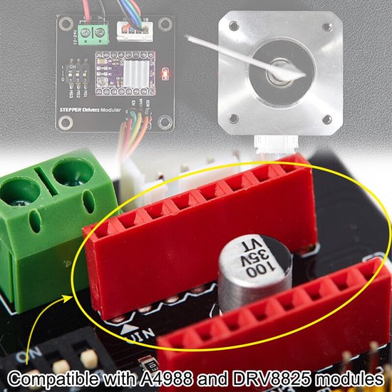 Stepper Motor Driver Set voor 3D Printer met Uitbreidingsbord en ...