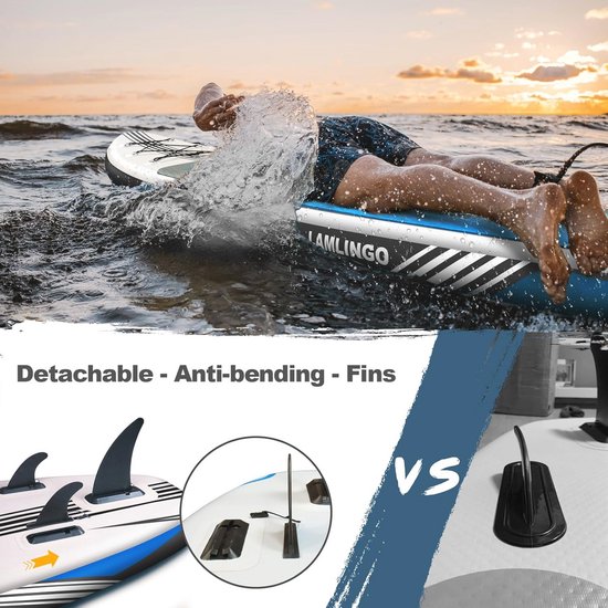 Opblaasbaar stand-up paddleboard voor volwassenen - 200 kg capaciteit ...