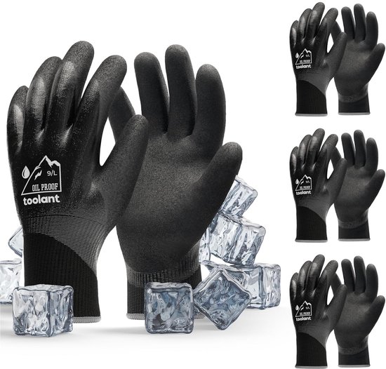 3 Paar Waterdichte Winter Werkhandschoenen met Grip - Oliebestendig ...