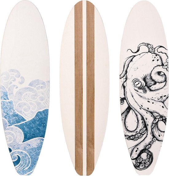 Set van 3 Houten Surfplank Muurdecoratie voor Strandthema Kamer | bol