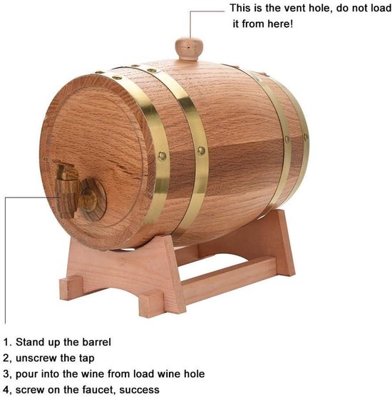 Allecta - Eiken Horeca Whiskey en Tequila Dispenser - Vintage Hout - 3 ...