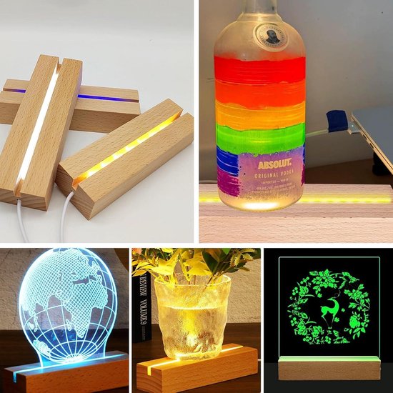 Ledverlichting Display Basis - Led Sokkel - Houten Ledsokkel - Led ...