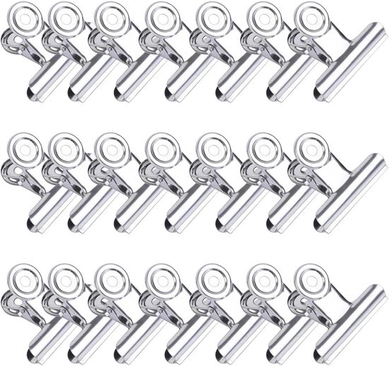 100 Stuks Zilverkleurige Metalen Map Clips 22mm voor Documenten | bol