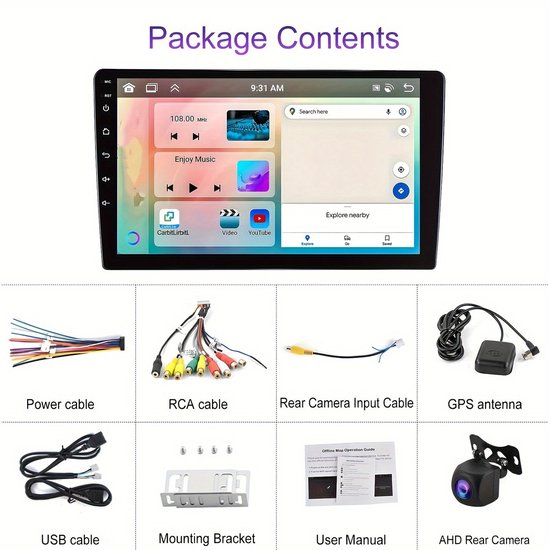 Android 13 Double Din Autoradio – 10.1" Touchscreen Navigatie – Car ...