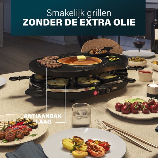 Princess Gourmetstel - Raclette Oval Grill Party - 8 personen - 1200W ...