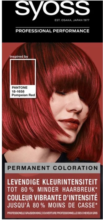 1 x Syoss - Haarverf - Pantone - 5-72 Pompeian Red - 1 Haarkleuring ...