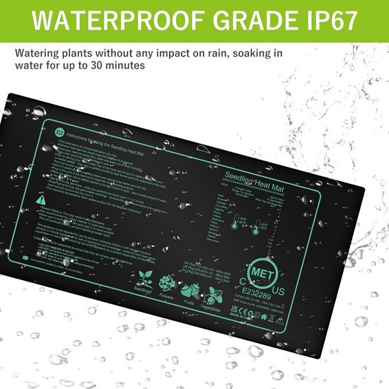 Verwarmingsmat met Digitale Thermostaat voor Zaailingen en Kamerplanten ...