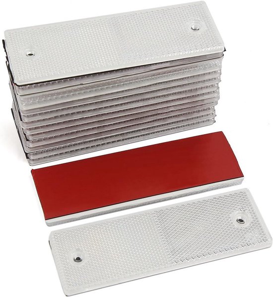 Set van 15 Witte Zelfklevende Achterbumper Reflectoren met Schroefgaten ...