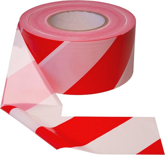 Afzetband Rood/Wit - Stabiele en Scheurvaste Markeringstape voor ...