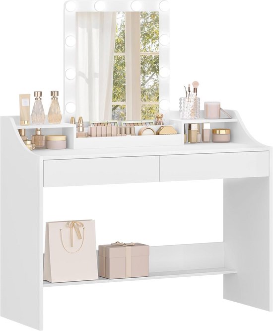 Kaptafel met Ledverlichting en Instelbare Helderheid - Modern Witte ...