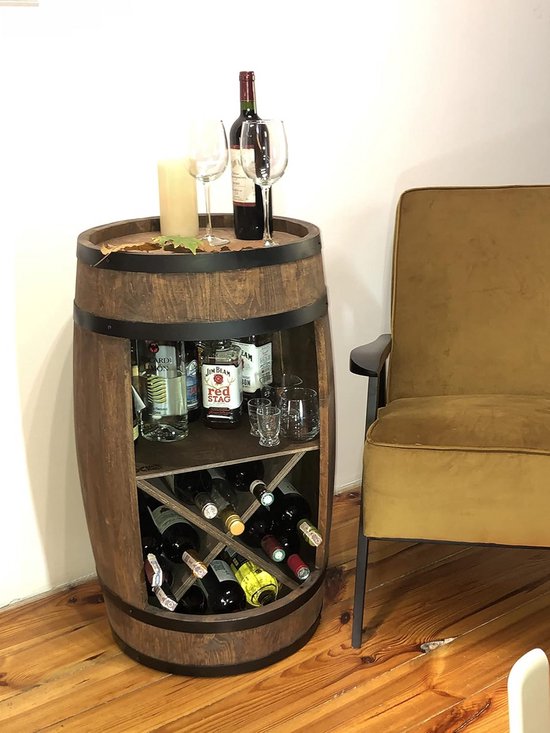 Casier à Vin en Bois - Minibar Design Industriel Meuble pour Vin ...