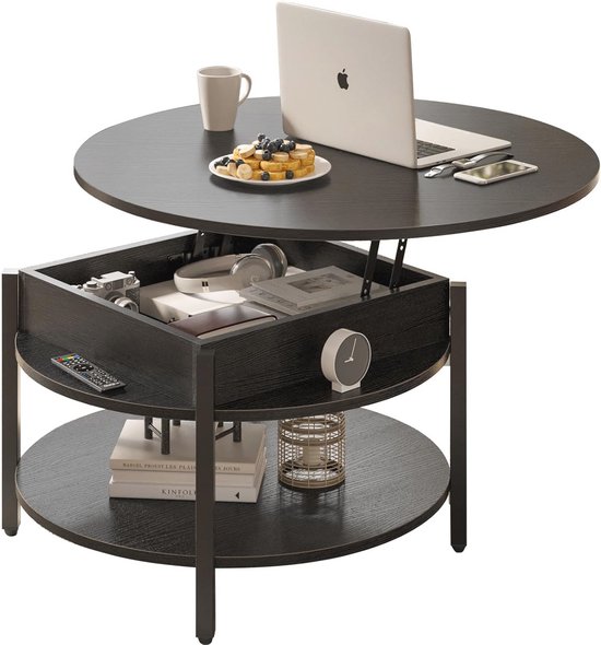 Ronde lift salontafel met opbergruimte en verborgen compartiment, 26,77 ...
