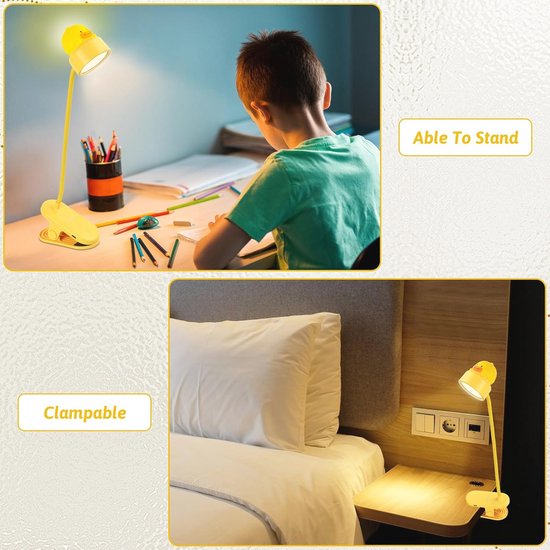 Oplaadbare Leeslamp met Klem - 3 Heldere Instellingen voor Bedtafel en ...