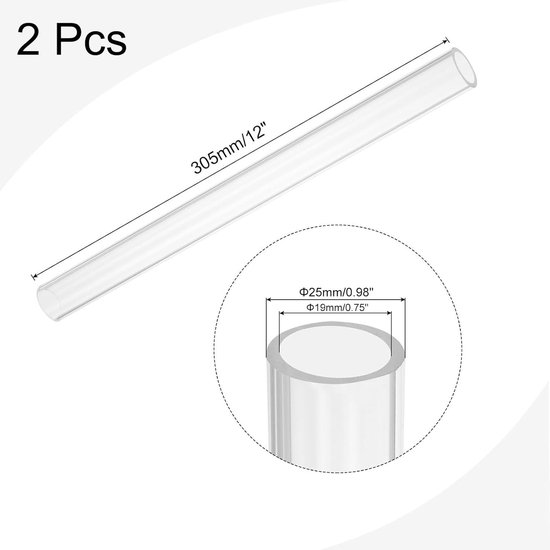 Allecta - Transparante PVC-buis 2 stuks, binnendiameter 19mm, diameter ...