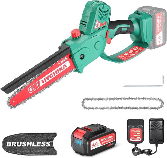 Mini-kettingzaag 18 V - Accu met 20 cm Snijlengte en 4,0 Ah Oplaadbare ...