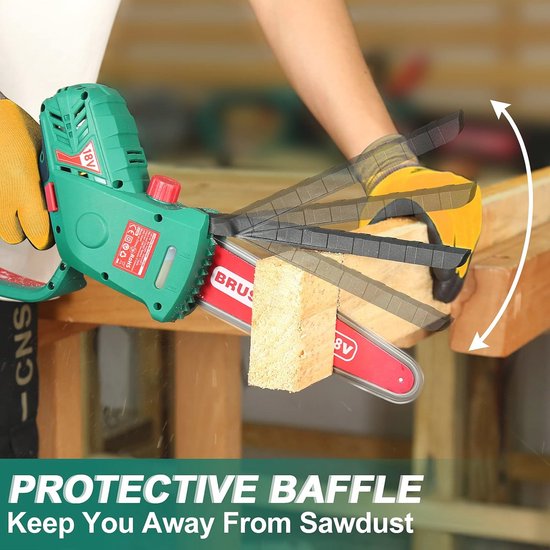 Mini-kettingzaag 18 V - Accu met 20 cm Snijlengte en 4,0 Ah Oplaadbare ...