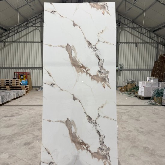 Set 4 stuks PVC Marmer Paneel Calacatta Gold Hoogglans 122x280cm ...