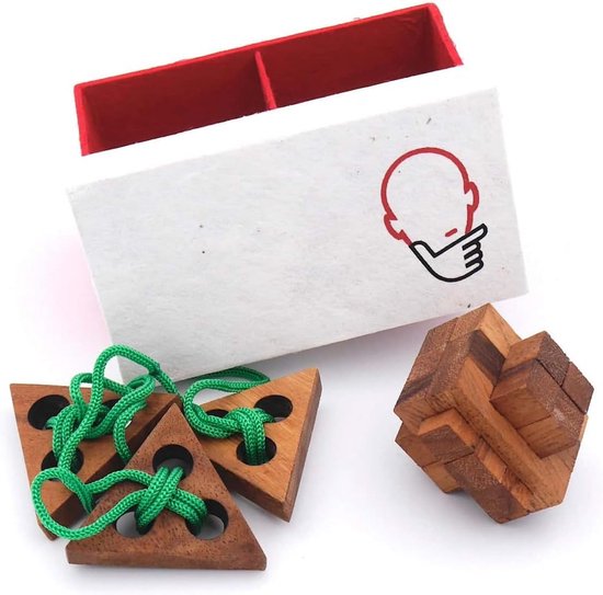 Houten Puzzel- en Denkspellen Geschenkdoos voor Kinderen en Volwassenen ...