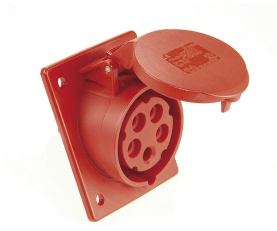 CEE Inbouw - WCD 32A 5-polig schuin - IP44 - Rood - Kunststof | bol