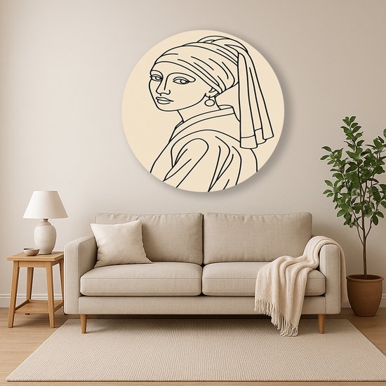 Meisje met de parel - Vermeer - Lijntekening - Portret met oorbel ...