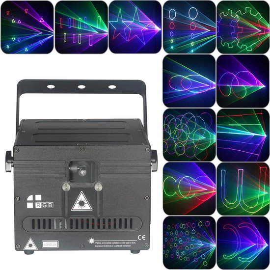 Krachtige 1W RGB Lasershow Projector voor Feest & DJ - DMX & ILDA ...