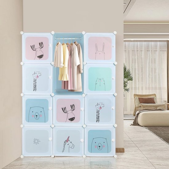 Modulaire kunststof kledingkast voor kinderkamer - Kledingorganizer met ...
