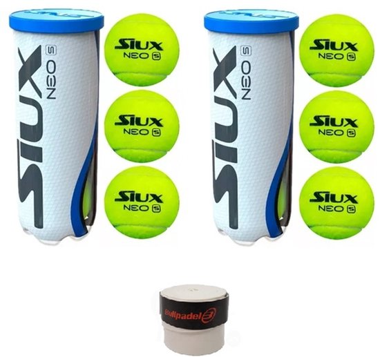 Siux Neo Speed padelballen padel 2 blikken 6 ballen + grip | bol