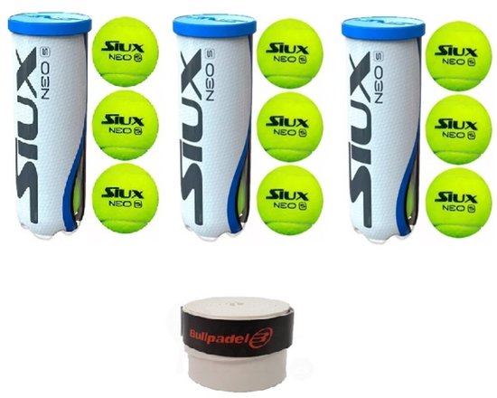 Siux Neo Speed padelballen padel 3 blikken 9 ballen + grip | bol