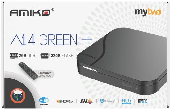 Amiko A14 Green+ 4K UHD Android Media Streaming Box | bol